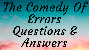 The Comedy Of Errors Questions & Answers - WittyChimp
