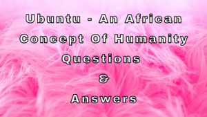 Ubuntu - An African Concept Of Humanity Questions & Answers - WittyChimp