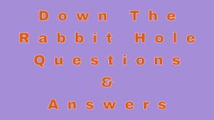Down The Rabbit Hole Questions & Answers - WittyChimp