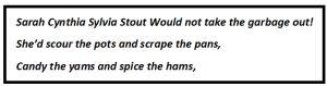 Sarah Cynthia Sylvia Stout Would Not Take The Garbage Out Questions ...