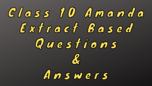 Class 10 Amanda Extract Based Questions & Answers - WittyChimp